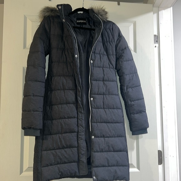 Express | Jackets & Coats | Nwot Express Puffer In Charcoal Gray | Poshmark